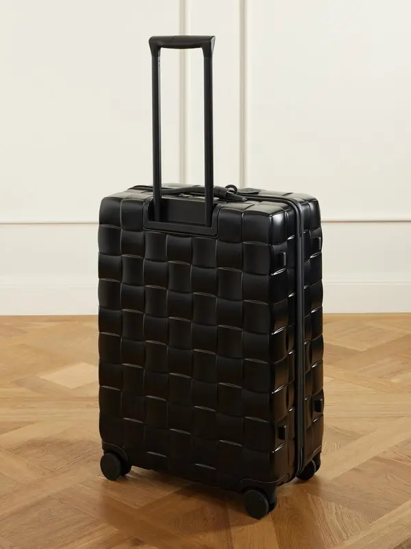 Bottega Veneta Odyssey Leather-trimmed Intrecciato Polycarbonate Suitcase - Black