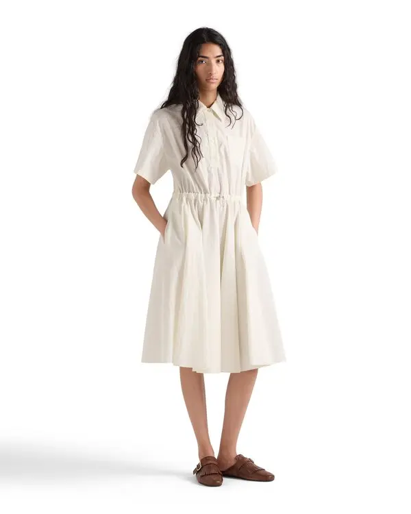 Prada Technical Pongé Shirt Dress