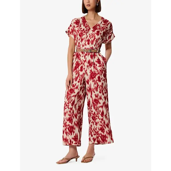 Whistles Floral Print Tie-waist Jumpsuit