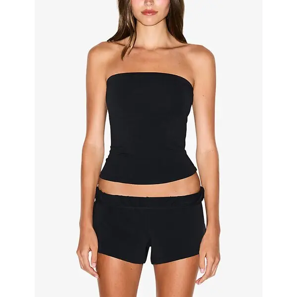 SKIMS Cotton-jersey Tube Top - Soot