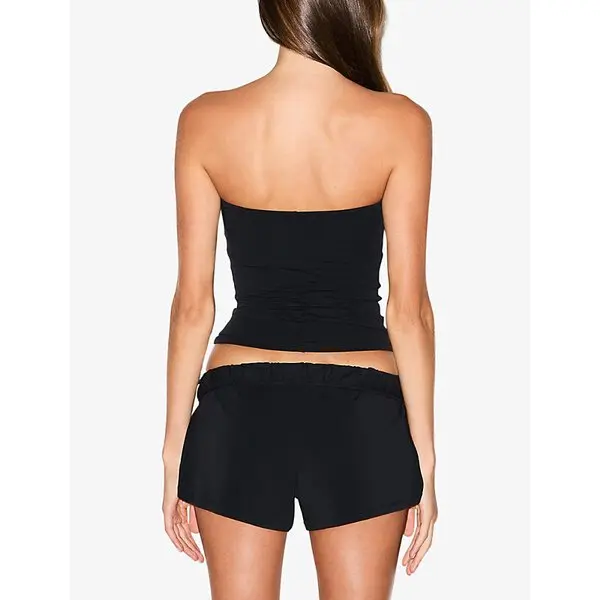 SKIMS Cotton-jersey Tube Top - Soot