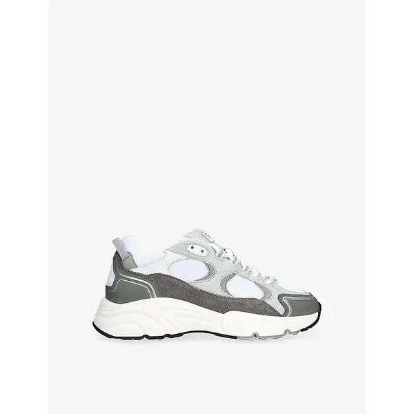 CLEENS Pulse Runner Leather And Mesh Trainers - White/comb