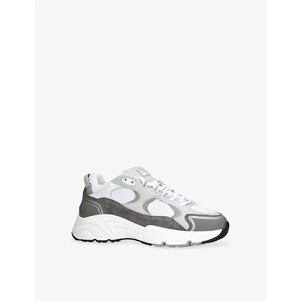 CLEENS Pulse Runner Leather And Mesh Trainers - White/comb