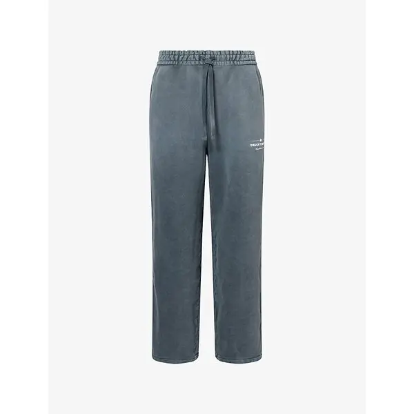 THE COUTURE CLUB Spray-wash Logo-print Cotton Jogging Bottoms - Black