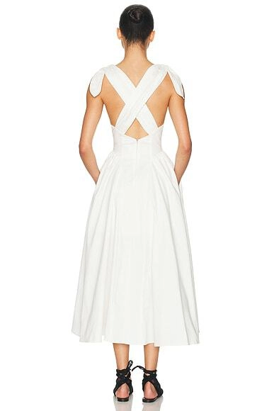 HELSA Fairweather Midi Dress - Ivory