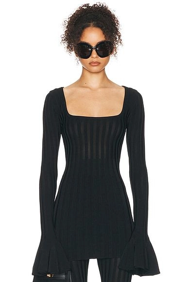 HELSA Kayleigh Flared Tunic - Black