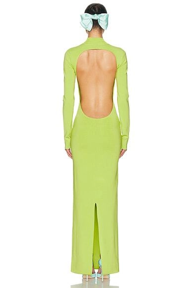 HELSA Chantria Open Back Dress - Lime