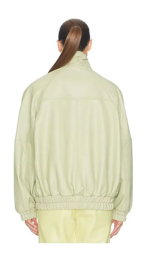 HELSA Oversized Leather Bomber Jacket - Mint