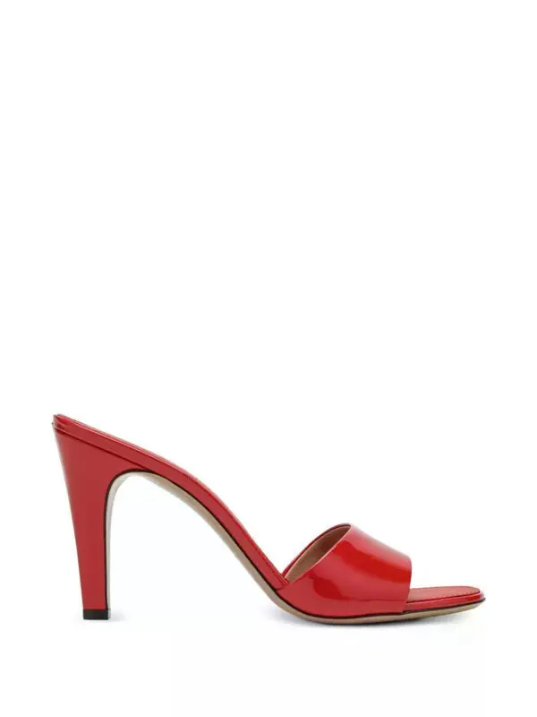 FERRAGAMO Stripe Detail High Heel Sandals - Red