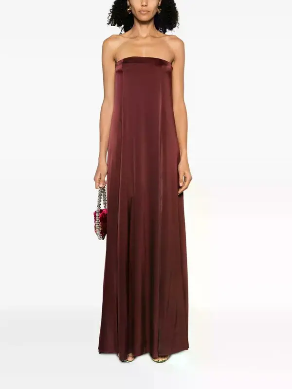 FORTE_FORTE Strapless Satin Maxi Dress