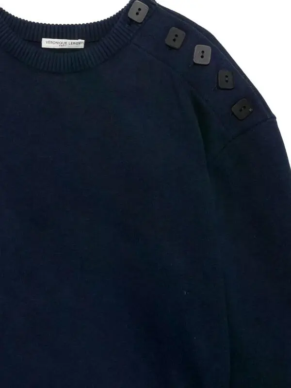 Veronique Leroy Button Detail Crew Neck Sweater