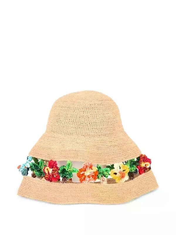 Alanui Sea Nomad Floral-appliqué Wide Brim Hat