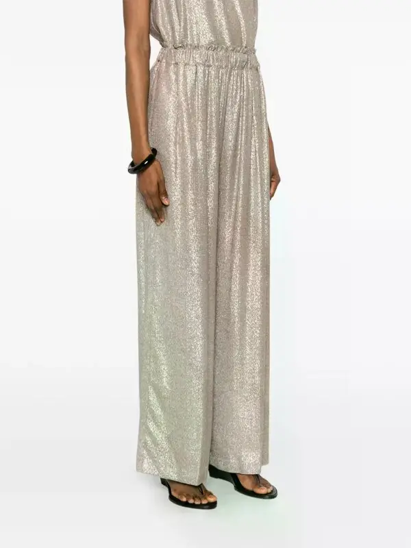 DIEGA Metallic Wide-leg Palazzo Trousers