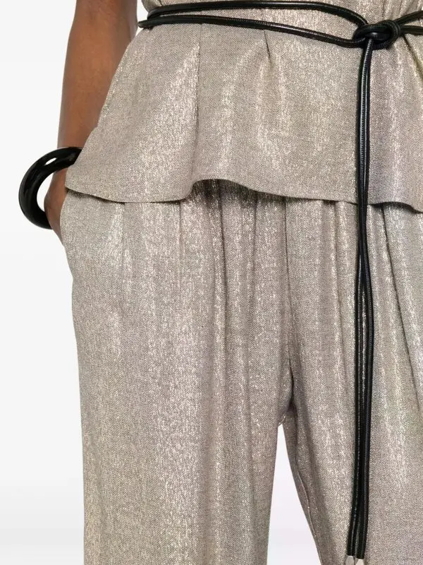 DIEGA Metallic Wide-leg Palazzo Trousers