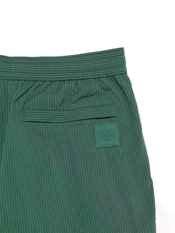 Maison Kitsuné Seersucker Logo-patch Swim Shorts