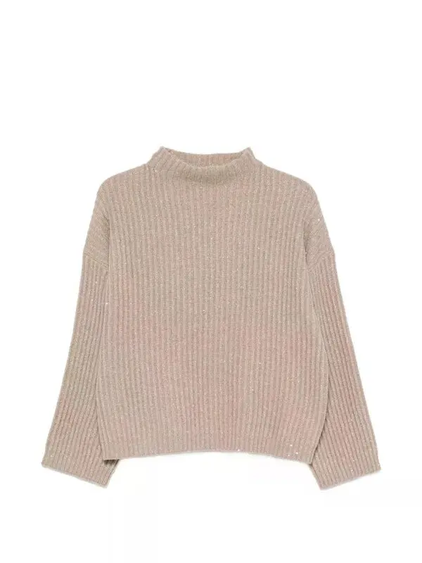 Brunello Cucinelli Embellished Ribbed-knit Sweater