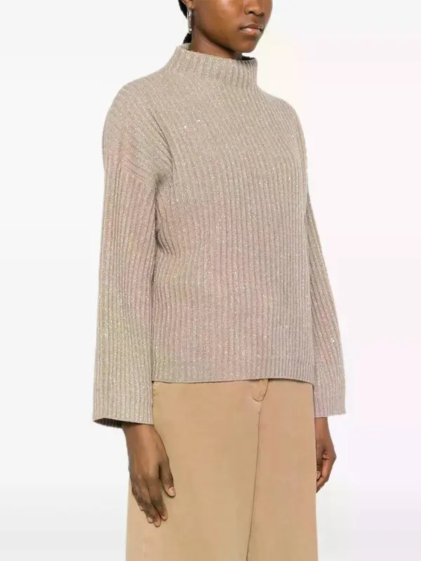 Brunello Cucinelli Embellished Ribbed-knit Sweater