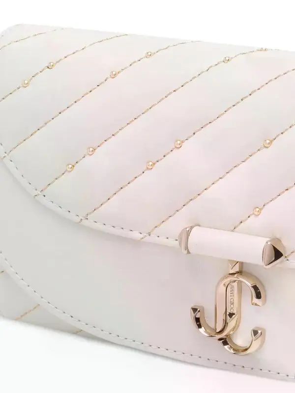 JIMMY CHOO Curve Mini Bag In Quilted Nappa Leather With Gold Thread And Bead Embellishment