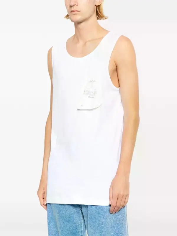 Moschino Sleeveless Scoop Neck Vest With Patch Pocket