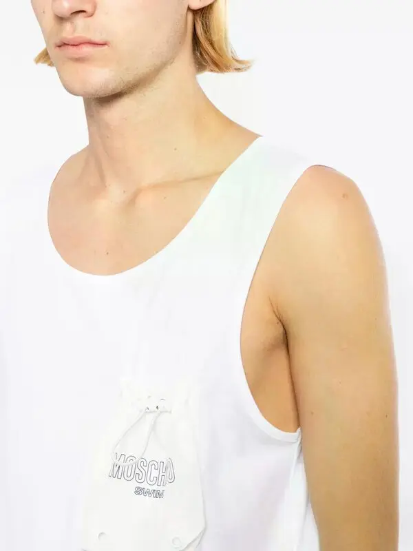 Moschino Sleeveless Scoop Neck Vest With Patch Pocket