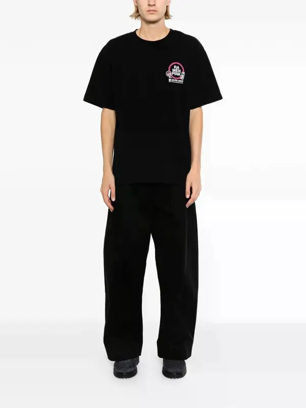 Edwin Ramen Pink T-shirt - Black