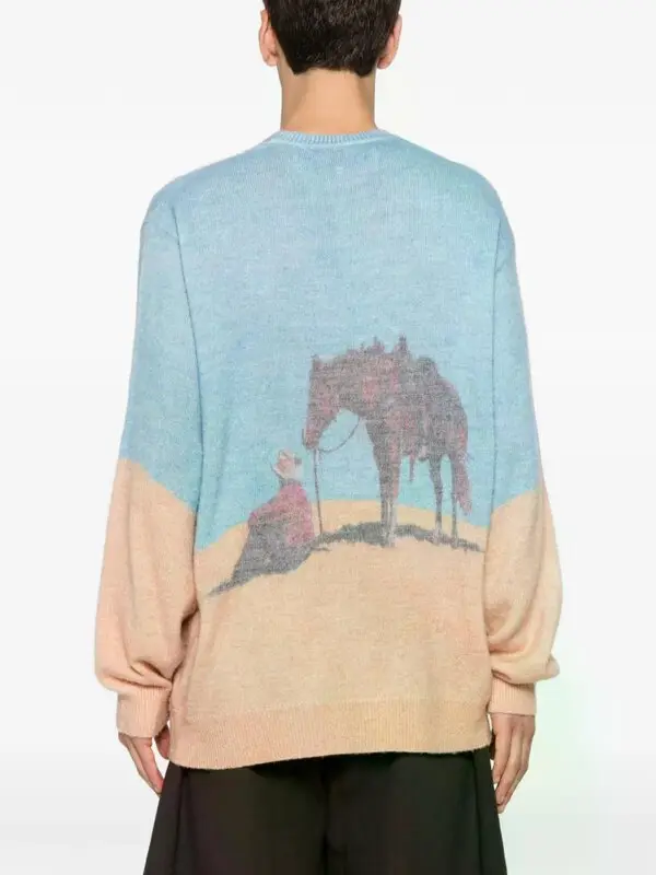 ONE OF THESE DAYS Graphic Intarsia Knit Sweater