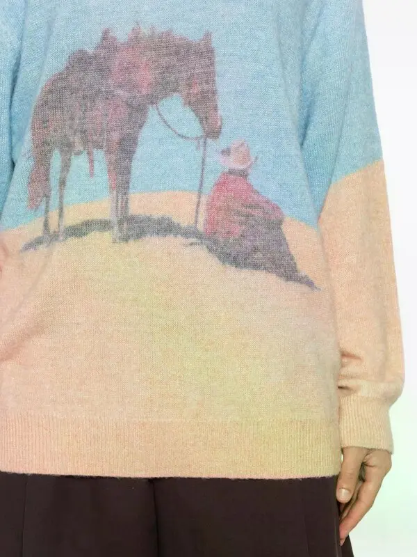ONE OF THESE DAYS Graphic Intarsia Knit Sweater