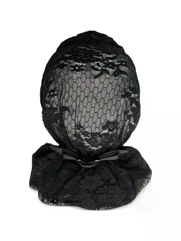 Vaquera Lace Hat With Bow Detail - Black