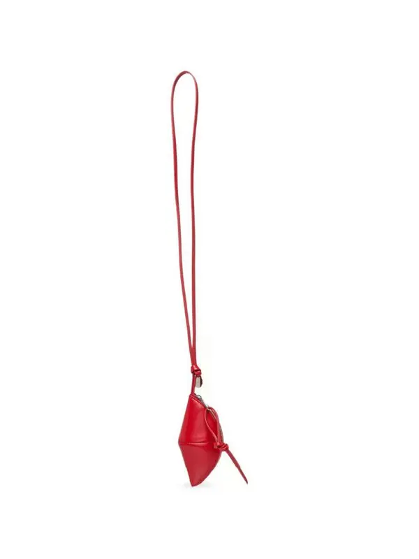 JIL SANDER Curve Leather Pouch - Red