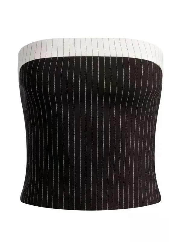 Alice + Olivia Kelly Pinstripe Strapless Top - Black