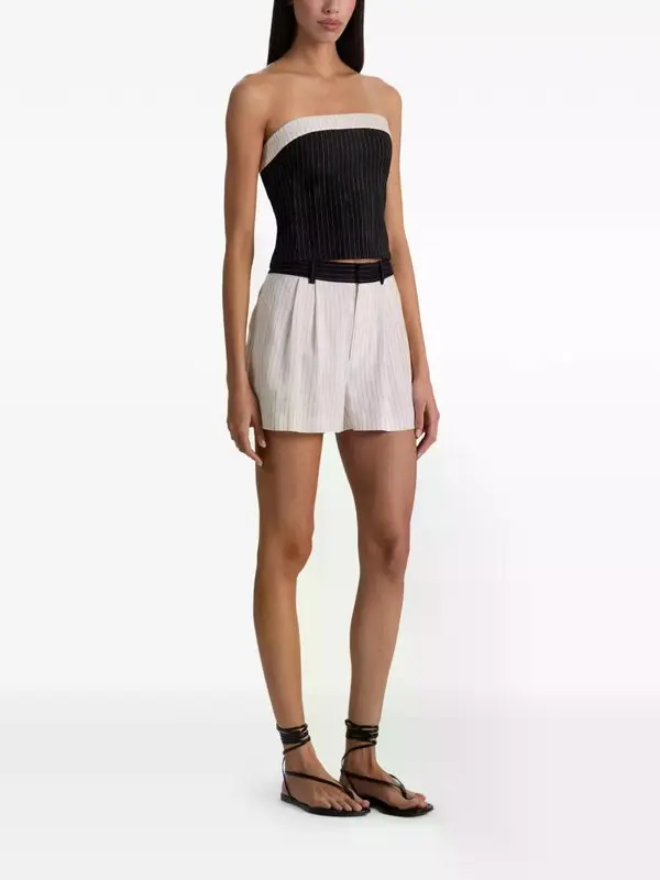 Alice + Olivia Kelly Pinstripe Strapless Top - Black