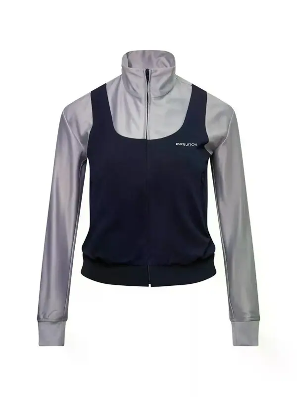 PUSHBUTTON Layered Design Zip-up Sweatshirt