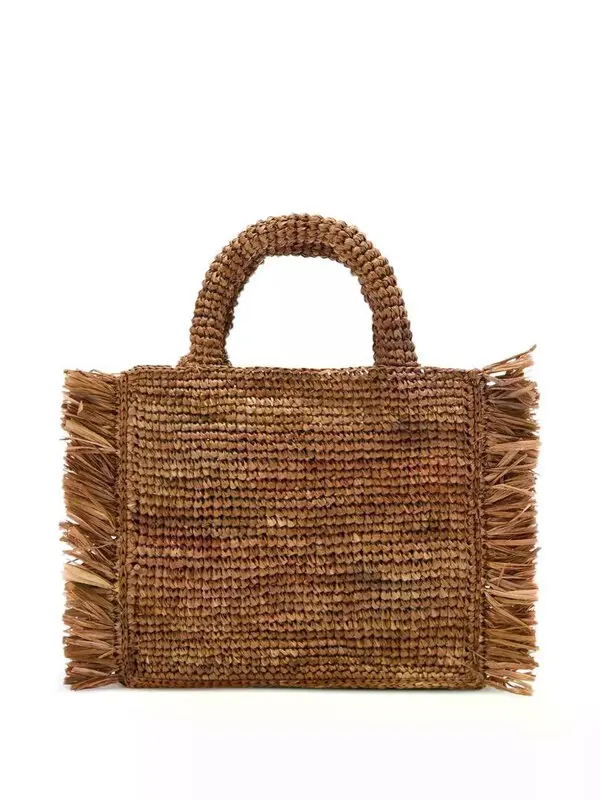 MC2 SAINT BARTH Mini Fringed Raffia Tote Bag