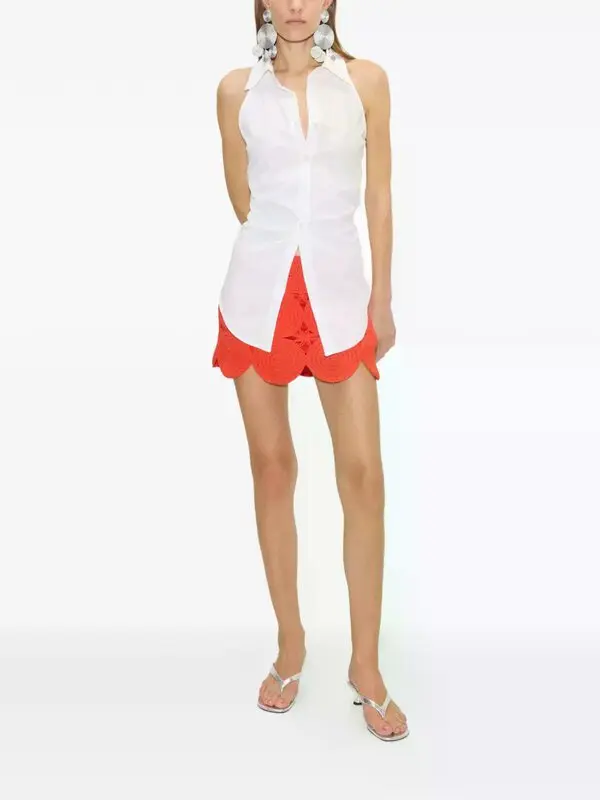 SIMONMILLER Beep Beep Crochet-knit Mini Skirt