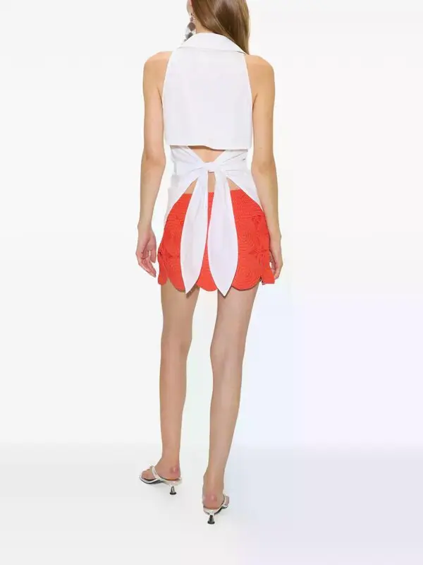 SIMONMILLER Beep Beep Crochet-knit Mini Skirt