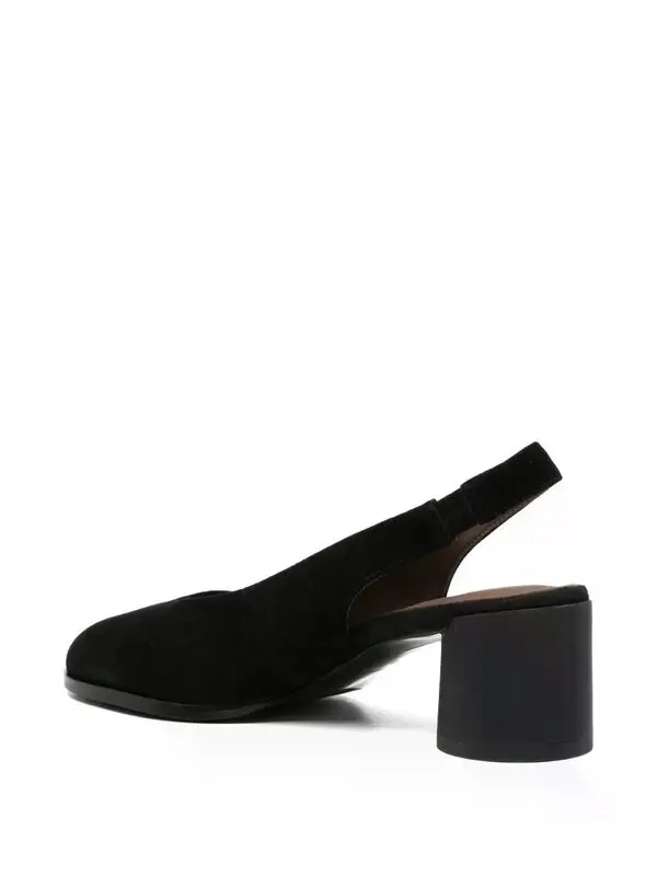 LINDA BAUMANN Suede Slingback Mules With Block Heel