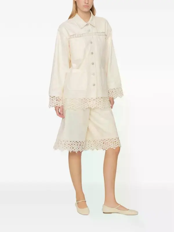 Sea Anastasia Lace-trim Shorts - Neutrals