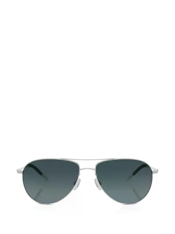 Oliver Spencer Tone Pilot Frame Aviator Sunglasses - Silver