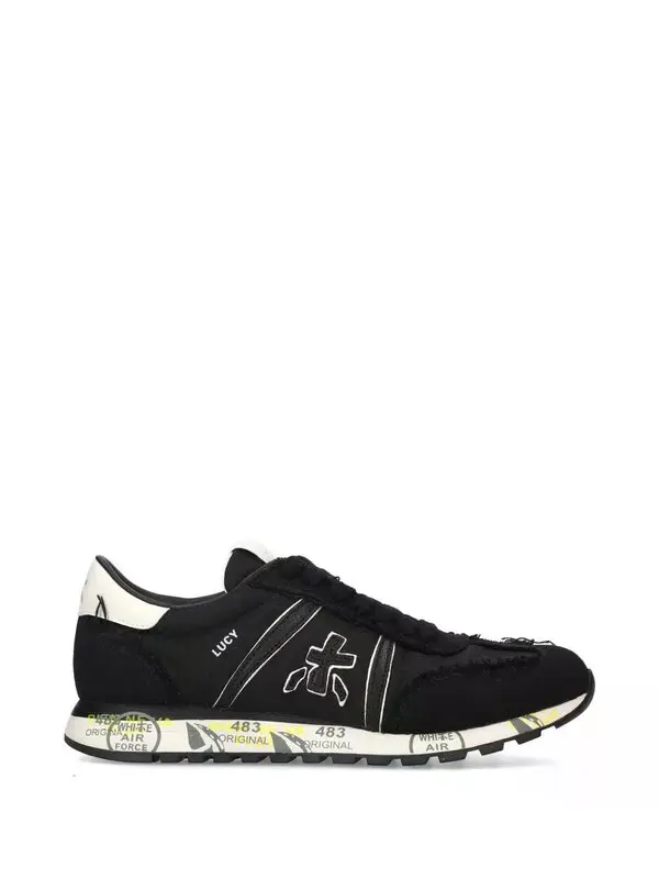 Premiata Lucy Sneakers With Frayed Detailing - Black