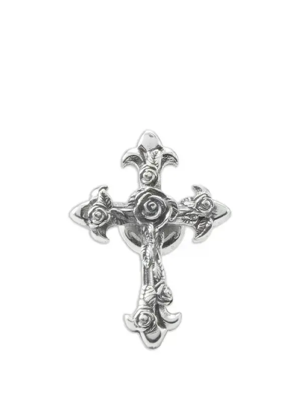 Emanuele Bicocchi Sterling Rose Cross Earring - Silver