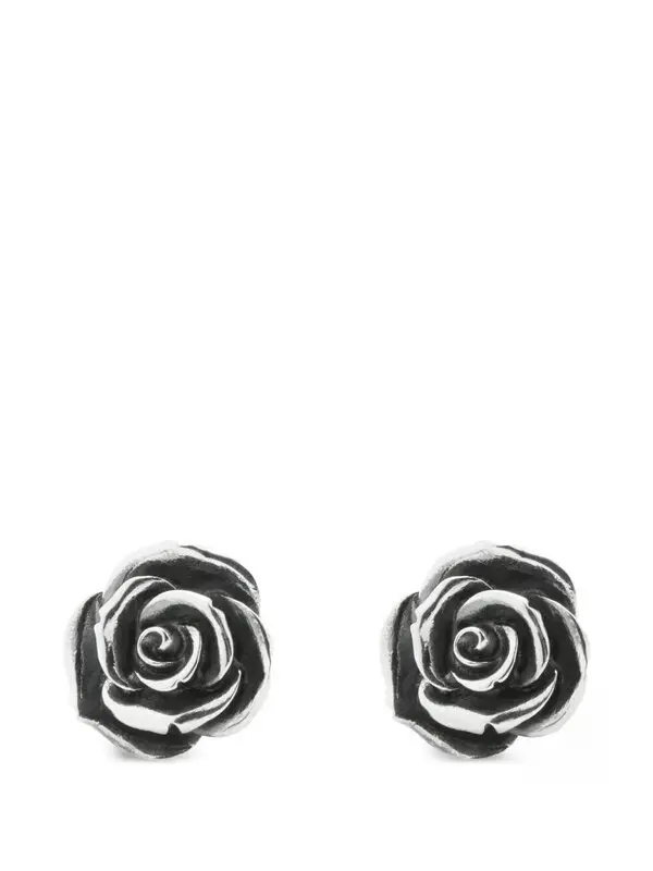 Emanuele Bicocchi Rose Motif Cufflinks - Silver
