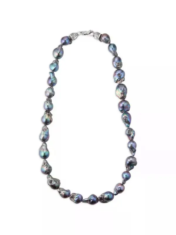 Emanuele Bicocchi Oversize Baroque Pearl Necklace - Silver