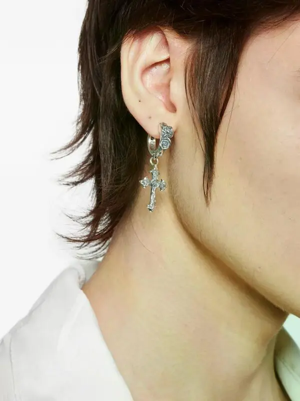 Emanuele Bicocchi Rose Cross Single Earring
