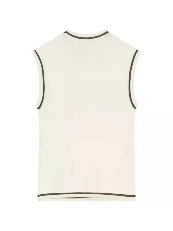 Armani Exchange Contrasting Trim Sleeveless Top - Neutrals