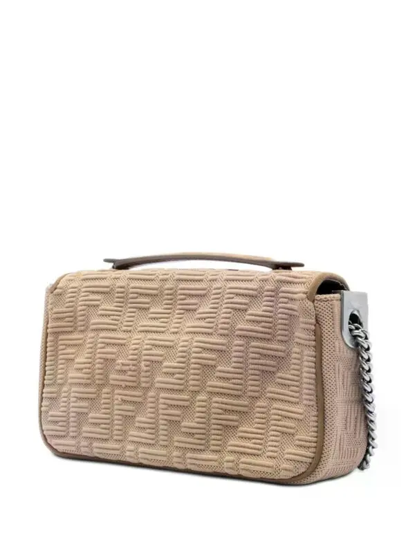 Fendi Zucca Embossed Technical Fabric Chain Baguette - Neutrals