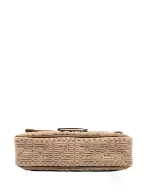 Fendi Zucca Embossed Technical Fabric Chain Baguette - Neutrals