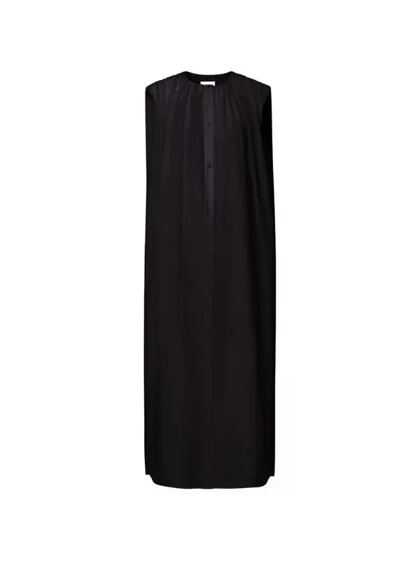 Loulou De Saison Button-fastening Midi Dress - Black