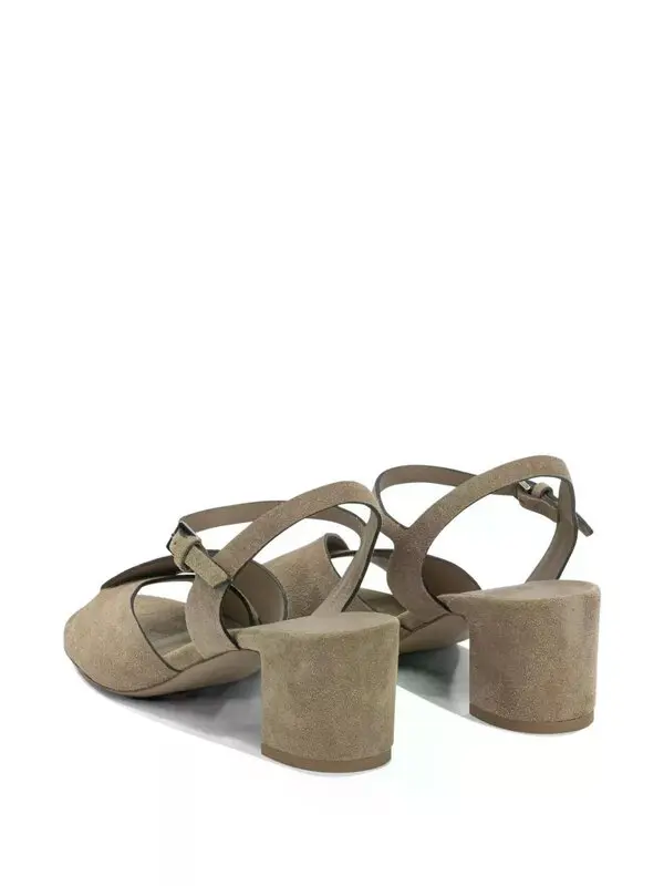 DEL CARLO Julia Crossover Strap Block Heel Sandals
