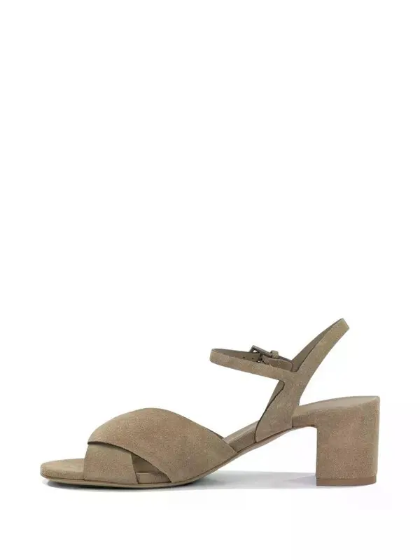 DEL CARLO Julia Crossover Strap Block Heel Sandals