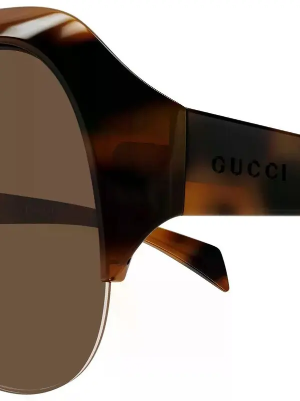 Gucci Tortoiseshell-effect Pilot Sunglasses